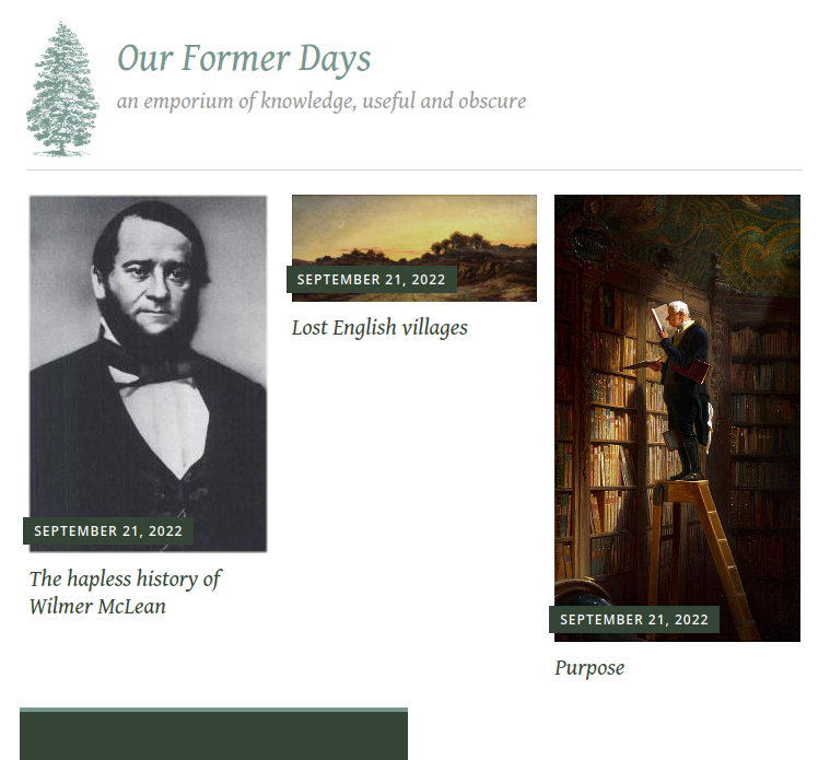 Our Former Days – A New Venture – Classics Considered